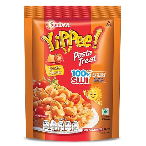 Sunfeast YiPPee! Pasta Treat | Tomato Cheese | Soft & Cheesy Pasta ...